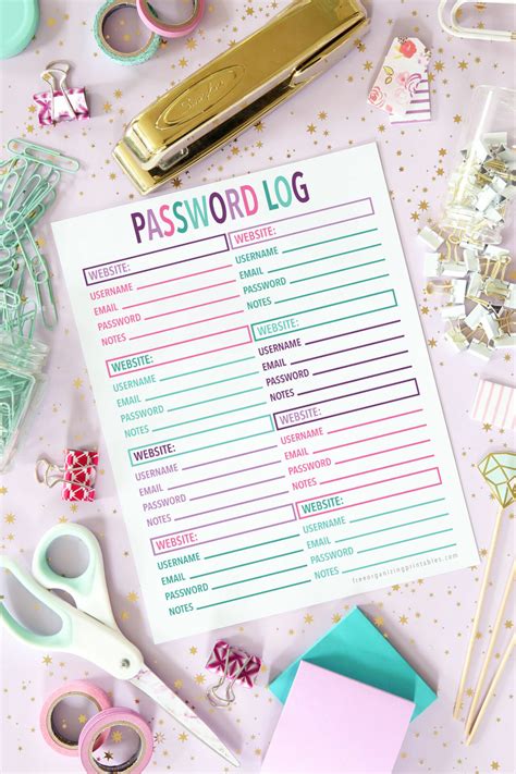 Free Printable Password Log Free Organizing Printables
