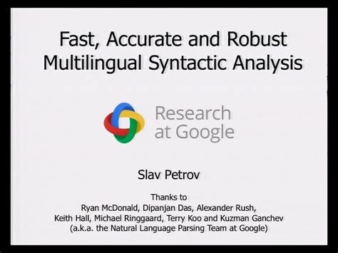 Free Video Fast Accurate And Robust Multilingual Syntactic Analysis 2012 From Center For