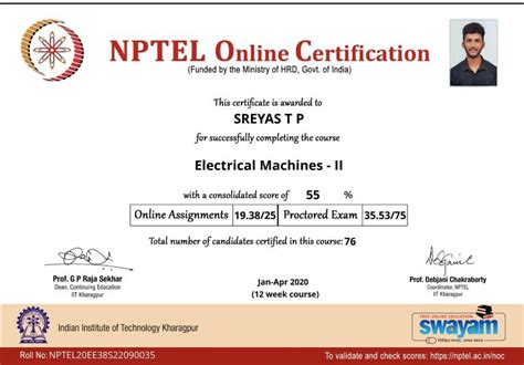 sreyas t p on linkedin nptel