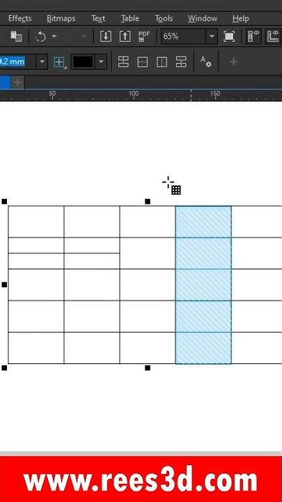 How To Split Table Cells In Coreldraw Shorts Graphicdesign Rees3d Coreldraw Youtube
