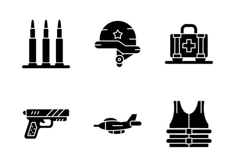 Conjunto De Iconos De Vector Militar 17358050 Vector En Vecteezy