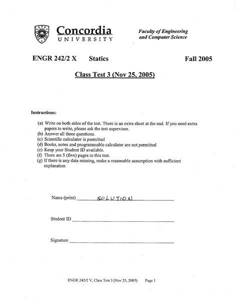 Test Solutions ENGR Studocu