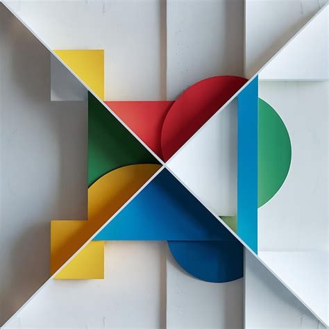 Intersecting Shapes Design On White Background Abstract Minimalistic