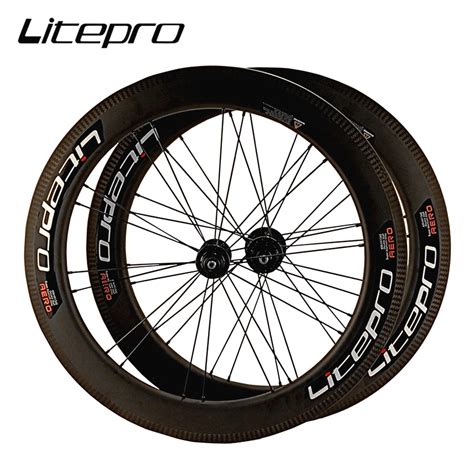 Litepro Aero 50mm Carbon Fiber Wheels 20inch 406 451 349 V Disc Brake