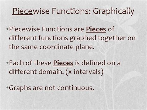 4 Piecewise Functions What You Should Learn I