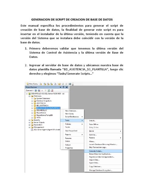PDF Generacion De Script De Creacion De Base De Datos DOKUMEN TIPS