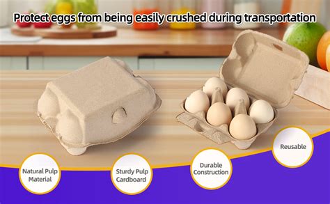 Decardamai 40 Pack Half Dozen Egg Cartons Bulk 6 Count