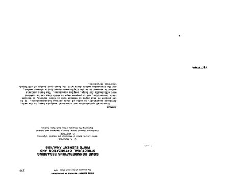 Pdf Some Considerations Regarding Structural Optimization And Finite