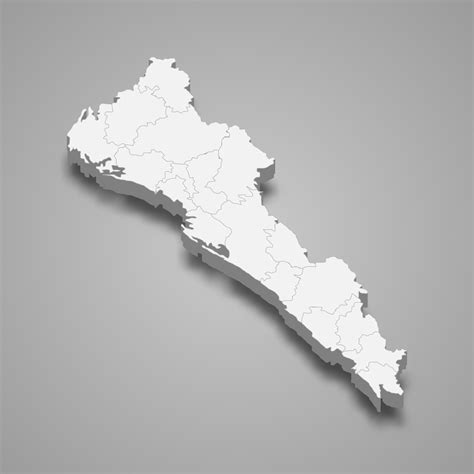 3d Map Of Sinaloa Is A State Of Mexico 8051420 Vector Art At Vecteezy