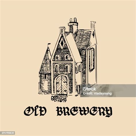 벡터 빈티지 오래 된 양조장 포스터입니다 손으로 그린된 맥주 기호입니다 Lgothic 글꼴 페스트 상표 등등에 대 한 그림입니다 0명에 대한 스톡 벡터 아트 및 기타 이미지