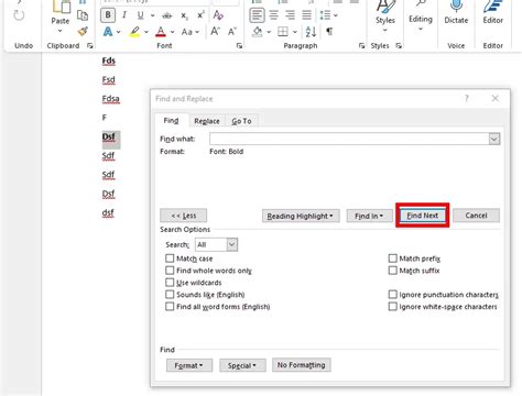microsoft word how to find bold text technipages