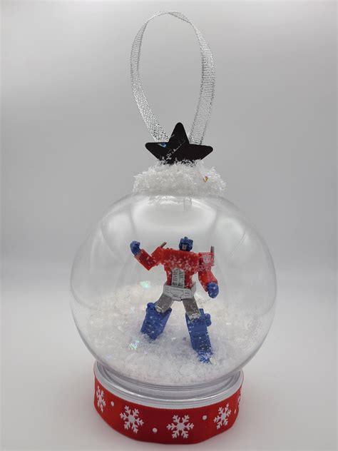 Transformers Optimus Prime Snow Globe Ornament Etsy