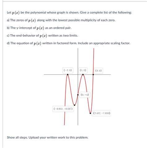 solved let p x be the polynomial whose graph is shown give