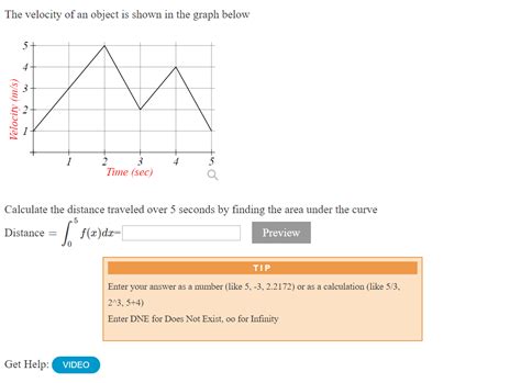 solved the velocity of an object is shown in the graph below