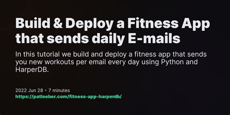 build and deploy a fitness app that sends daily e mails patrick loeber