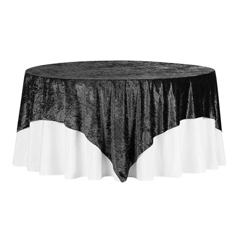 Velvet 85x85 Square Tablecloth Table Overlay Black Cv Linens