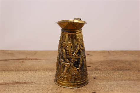 Vintage Elpec Repousse Brass Pitcher Brass Jug Made In England Etsy