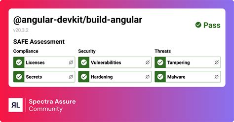 Angular Devkitbuild Angular Npm Reversinglabs Spectra Assure
