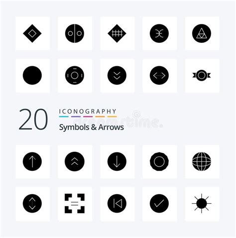 20 Symbols Arrows Solid Glyph Icon Pack Like Full Screen Arrows Symbol Worldwide Globe Stock ...