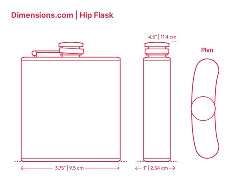 Hip Flask Dimensions And Drawings