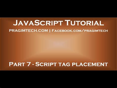 Where Should The Script Tag Be Placed In Html YouTube
