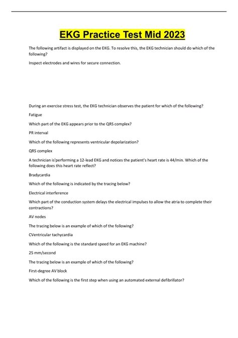 Ekg Practice Test Ekg Practice Stuvia Us