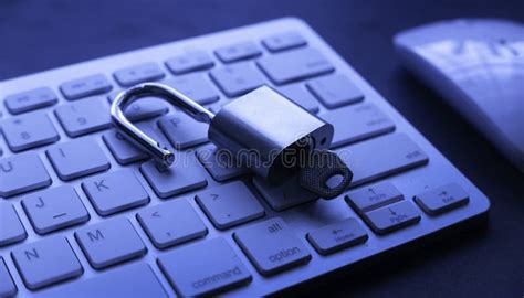 Computer Security Concept Unlocked Padlock On Laptop Keyboard Stock