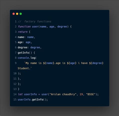 Arslan Jameel On Linkedin Factory Functions Factoryfunctions Javascript