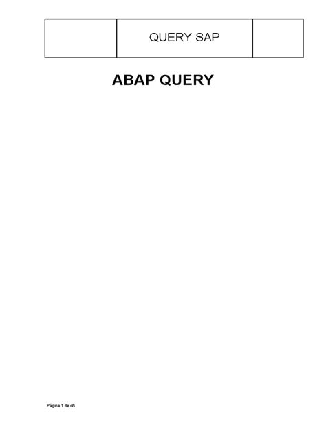 Sap Query Manual De Query Sap Pdf Bases De Datos Edad De Información