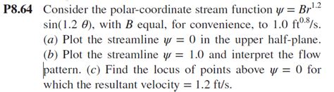 Consider The Polar Coordinate Stream Function