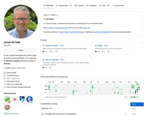 good looking github profile pages joost blog