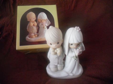 Vintage Precious Moments Porcelain Bisque Bride And Groom Figurine 1979