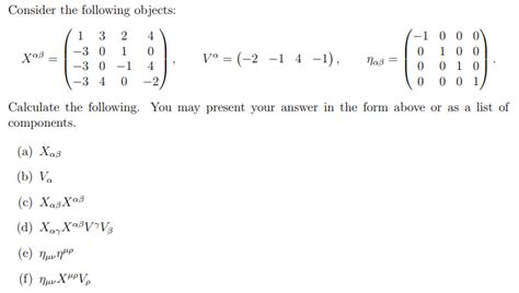 Solved Consider The Following Objects Chegg