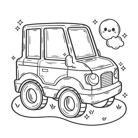 손으로 그린 자동차 일러스트레이션 무료 벡터