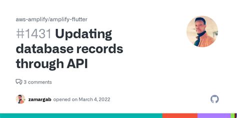 Updating Database Records Through Api · Issue 1431 · Aws Amplifyamplify Flutter · Github