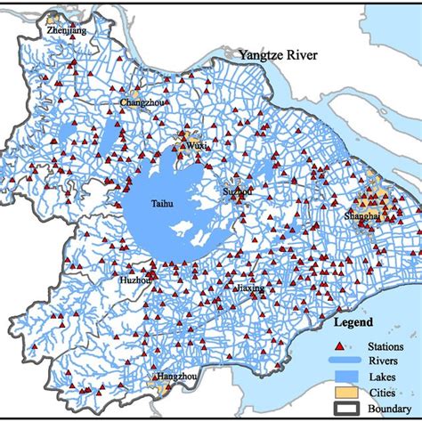 Map Showing The River Network And Locations Of The Water Quality