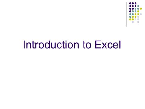 microsoft excel tutorials beginners ppt
