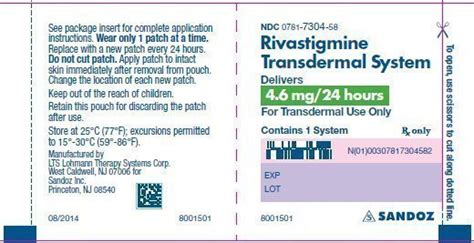 Rivastigmine Patch Fda Prescribing Information Side Effects And Uses