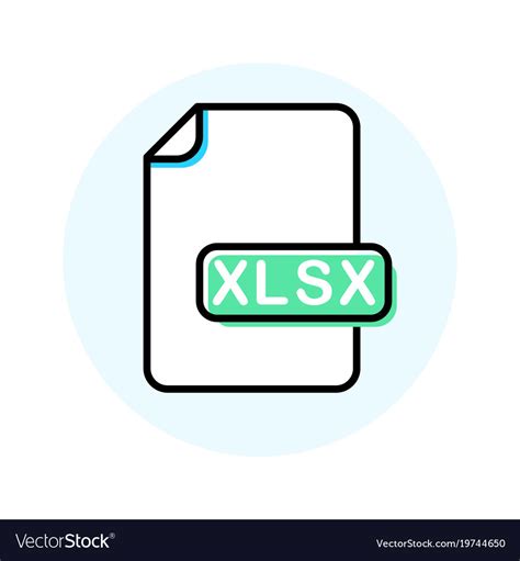 Xlsx File Format Extension Color Line Icon Vector Image