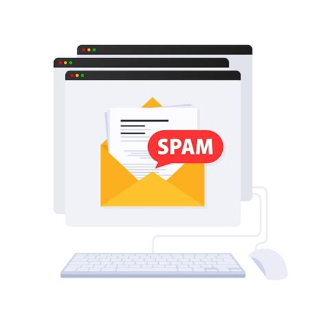 premium vector email spamming attack email box hacking spam warning