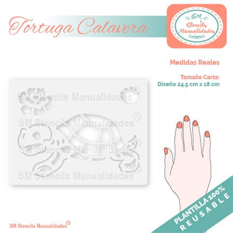 Plantilla Decorativa Para Pintar Tortuga Calavera Stencil Para