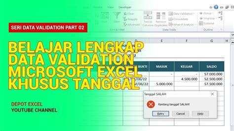 Belajar Data Validation Tanggal Terlengkap Youtube Belajar Data Validation Tanggal Terlengkap Youtube