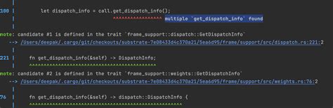 pallet how to solve multiple `get dispatch info` found error