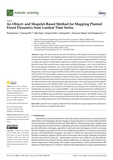 pdf an object and shapelet based method for mapping planted forest