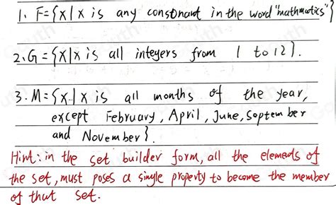 Solved Write Each Set Using Set Builder Form 1 F The Set Of All