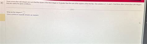solved three consecutive odd integers are such that the