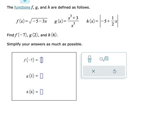 Solved The Functions F G And H Are Defined As Follows