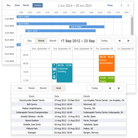 ASP NET Scheduler Event Calendar For ASP NET Features