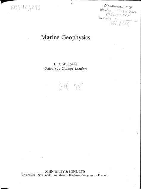 Marine Geophysics Pdf
