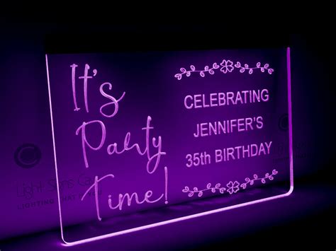 Personalized Its Party Time Sign Light Signs Cave